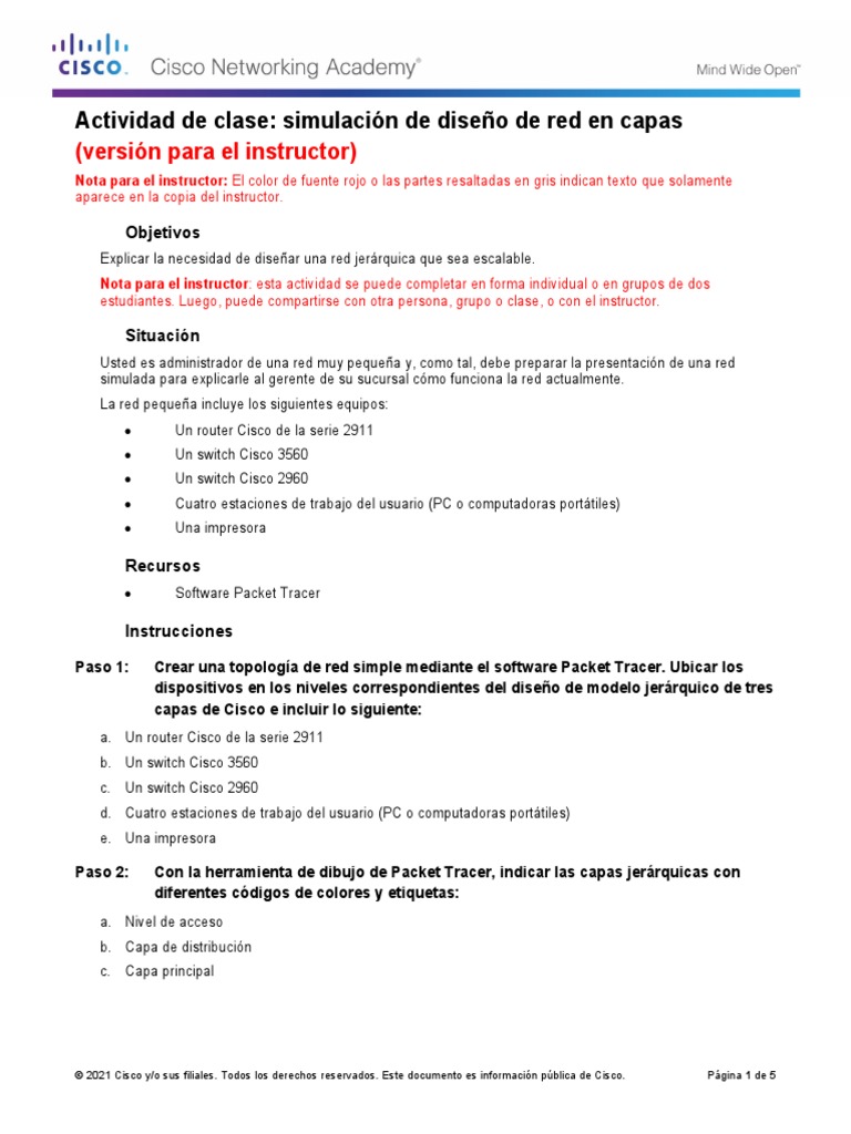 1.3.1.1 Class Activity - Layered Network Design Simulation - ILM | PDF | Conmutador de red ...