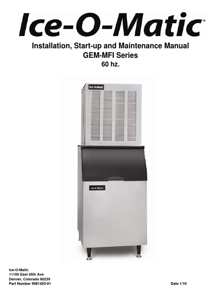 Manual For Ice Flake Machine MFI 8050 | PDF | Electrical Wiring | Water