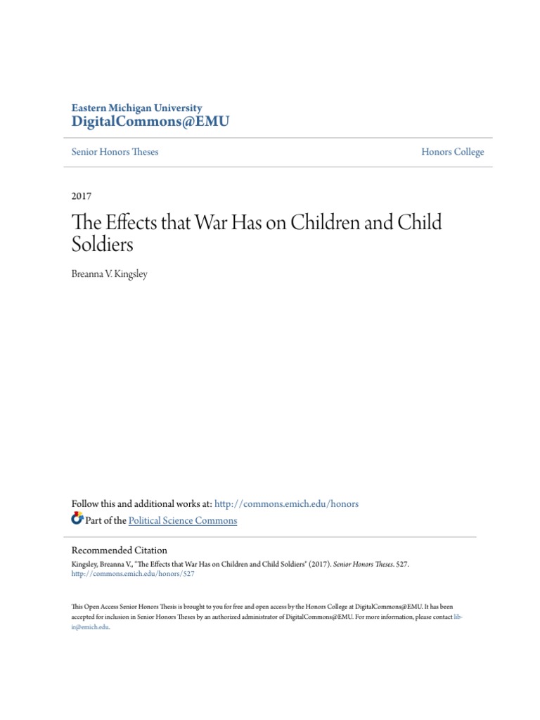 The Effects That War Has On Children and Child Soldiers | PDF ...