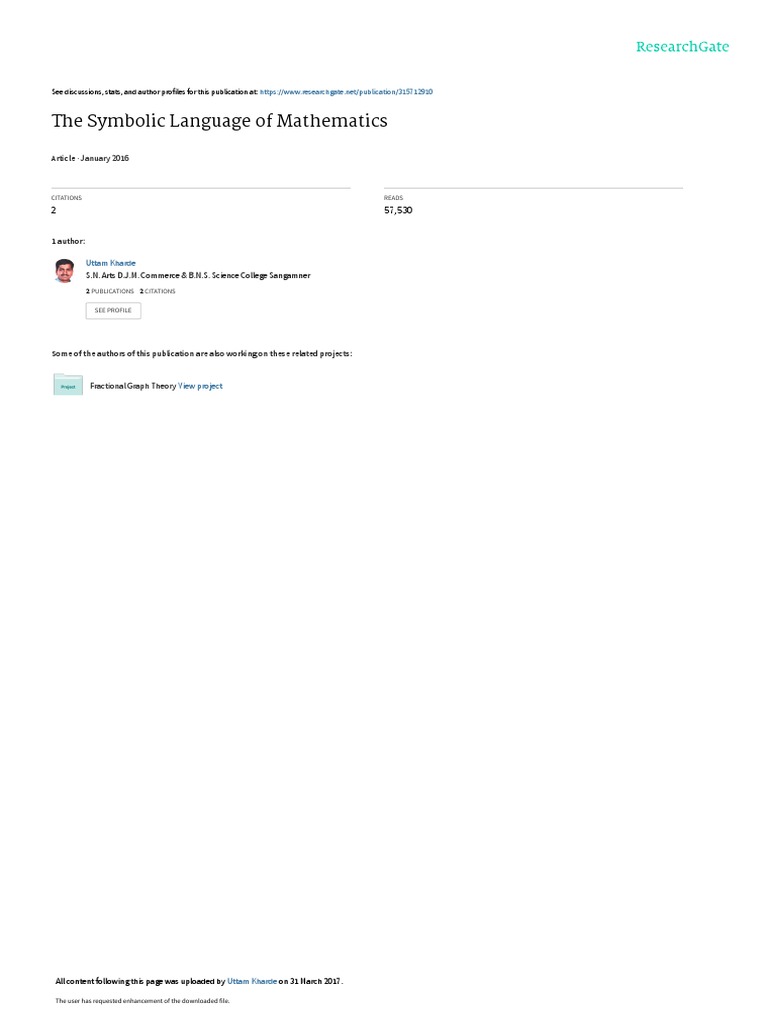 Symbolic Language of Mathematics | PDF | Teaching Mathematics | Syntax