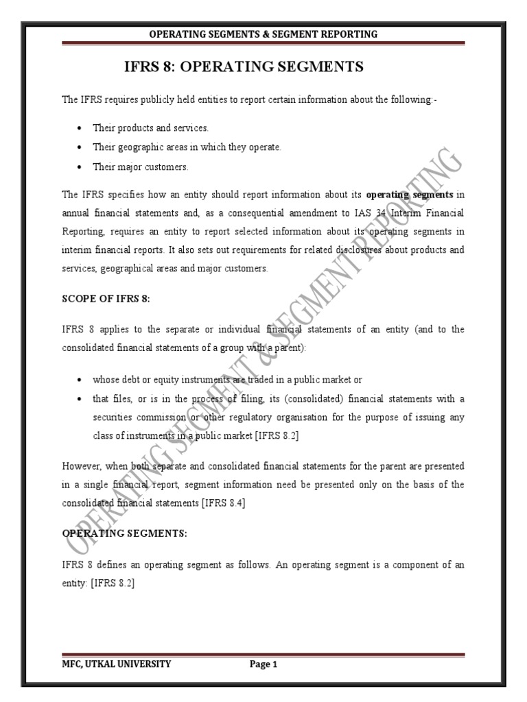 Operating Segment | PDF | International Financial Reporting Standards ...