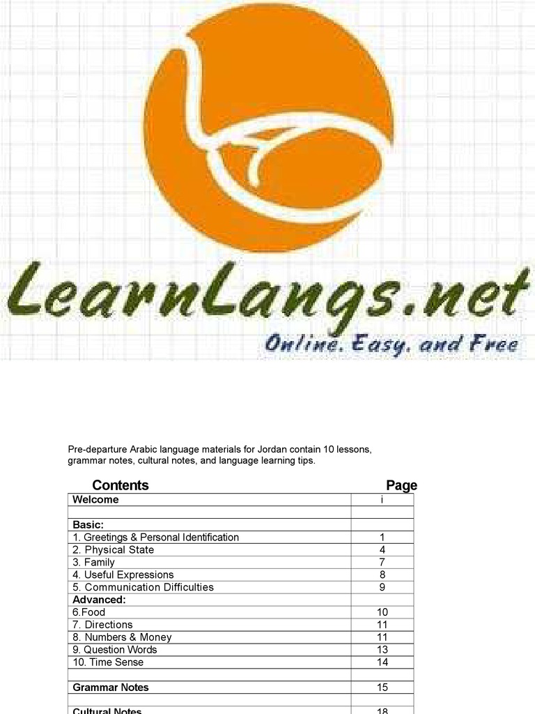 Arabic Language Lessons | PDF | Business