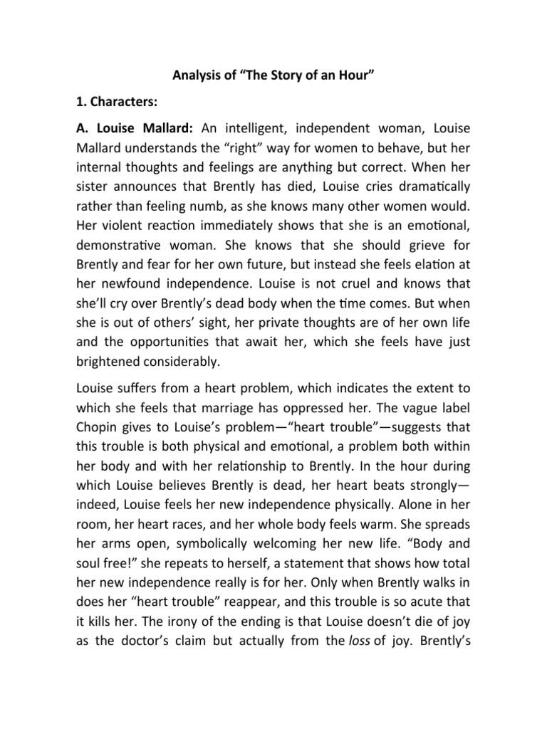 Analysis of The Story of An Hour | PDF