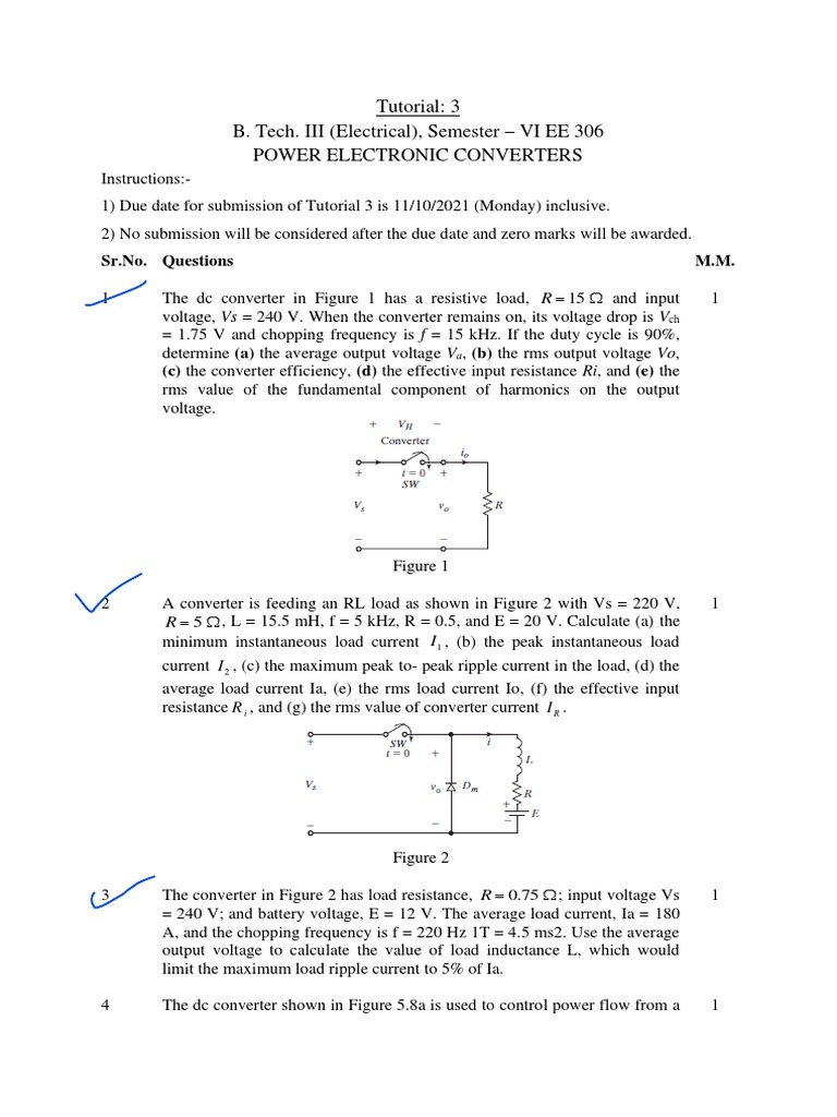 PEC Tutorial 3 | PDF | Electric Power | Electrical Engineering