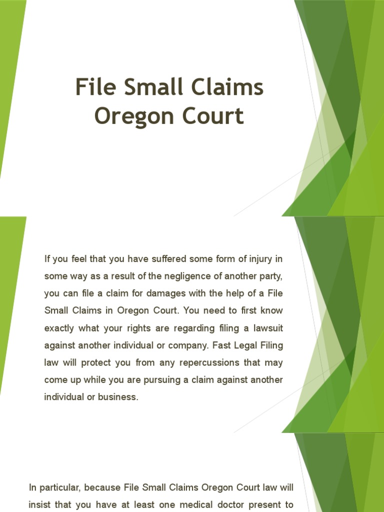 Oregon Small Claims Filing Guide | PDF | Damages | Lawyer