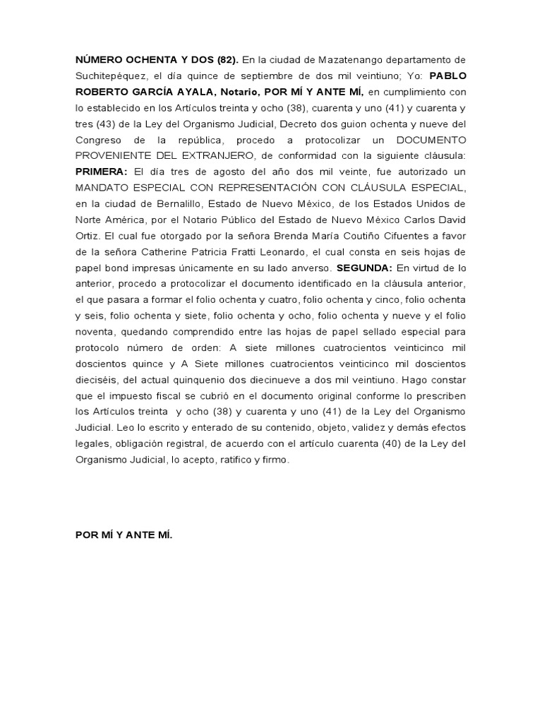 Protocolizacion Documento Proveniente Del Extranjero | PDF | Gobierno | Justicia