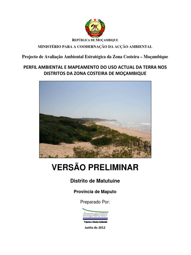 Perfil Ambiental do Distrito de Matutuíne | PDF | Solo | Ferimento