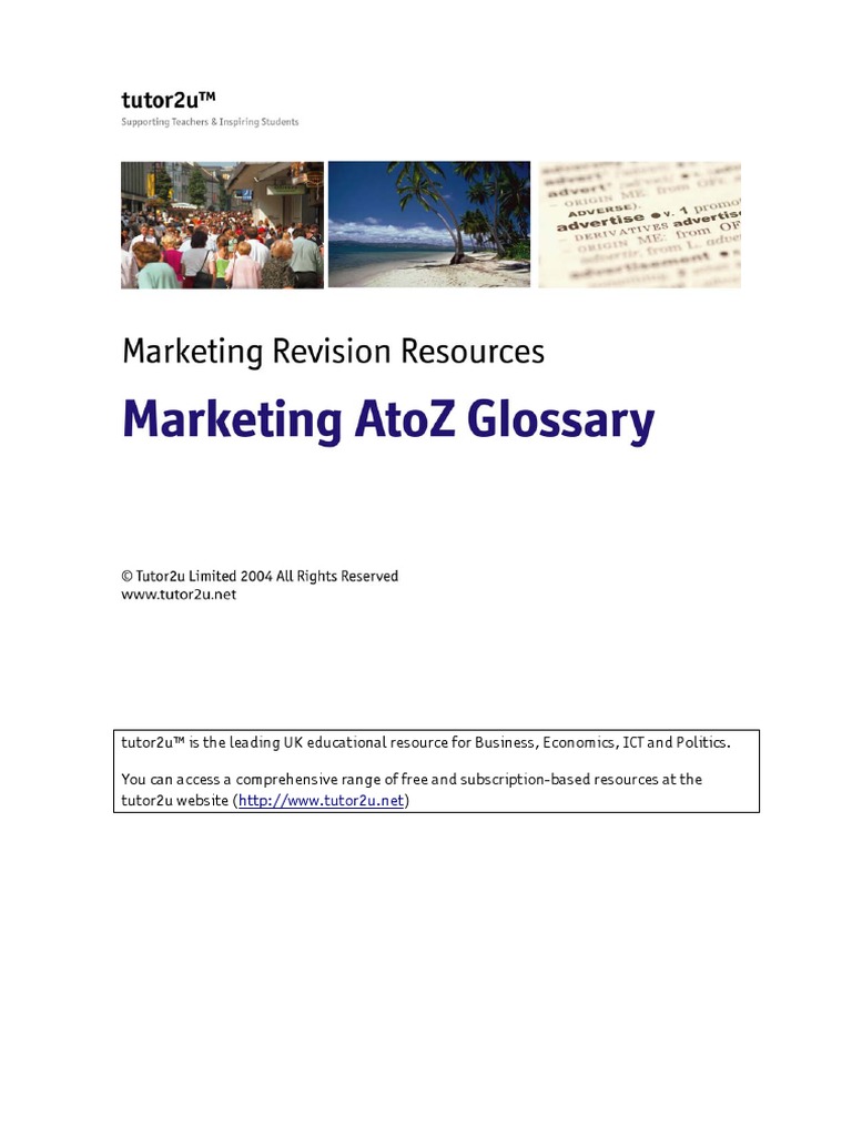 Marketing Glossary Pdf Brand Marketing