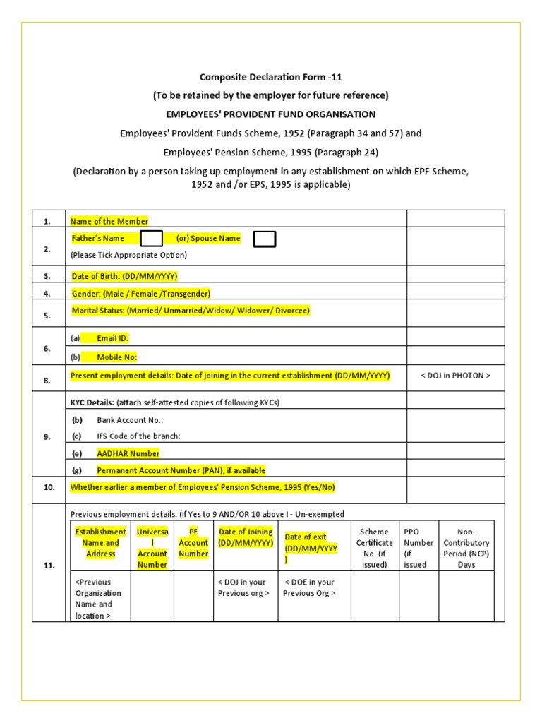 Composite Declaration FORM 11 | PDF | Authentication