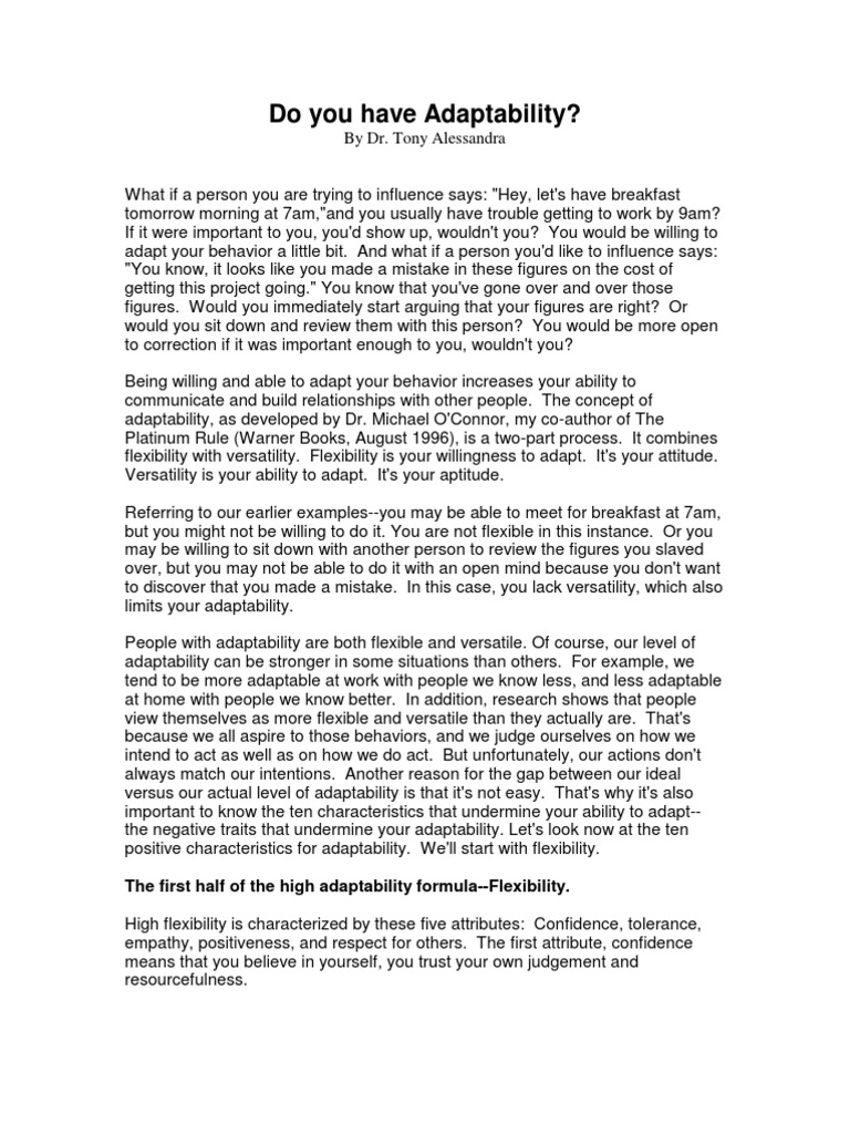 Enhancing Adaptability Skills for Success | PDF | Empathy ...
