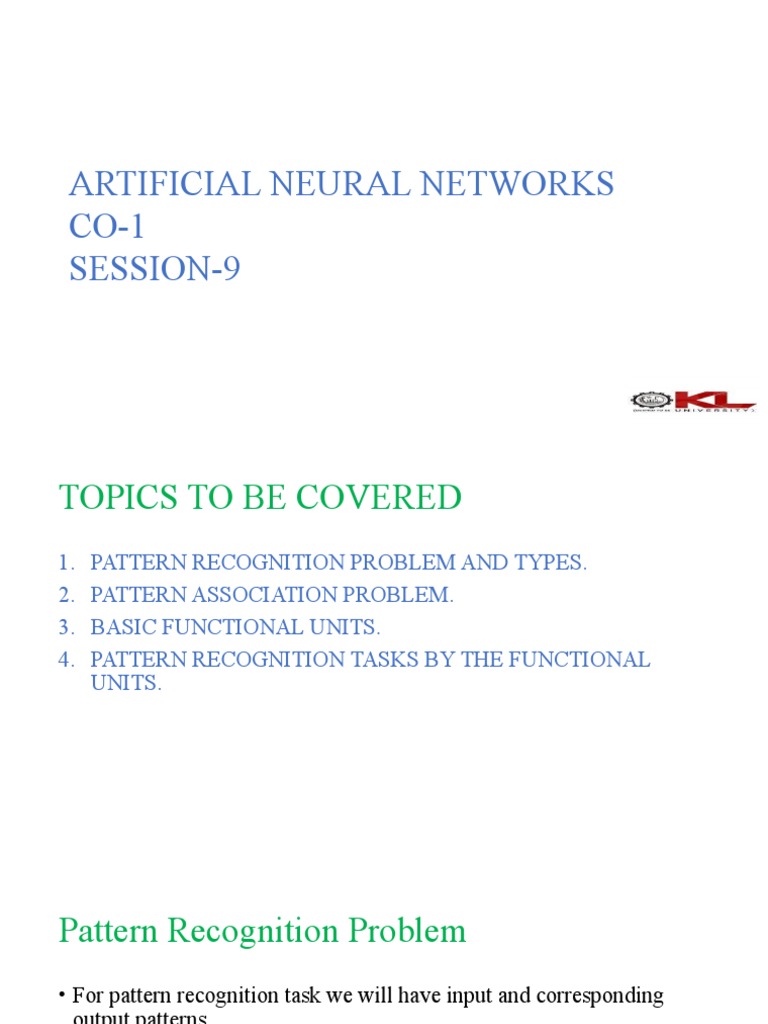 ANN CO2 Session9 | PDF | Artificial Neural Network | Pattern Recognition
