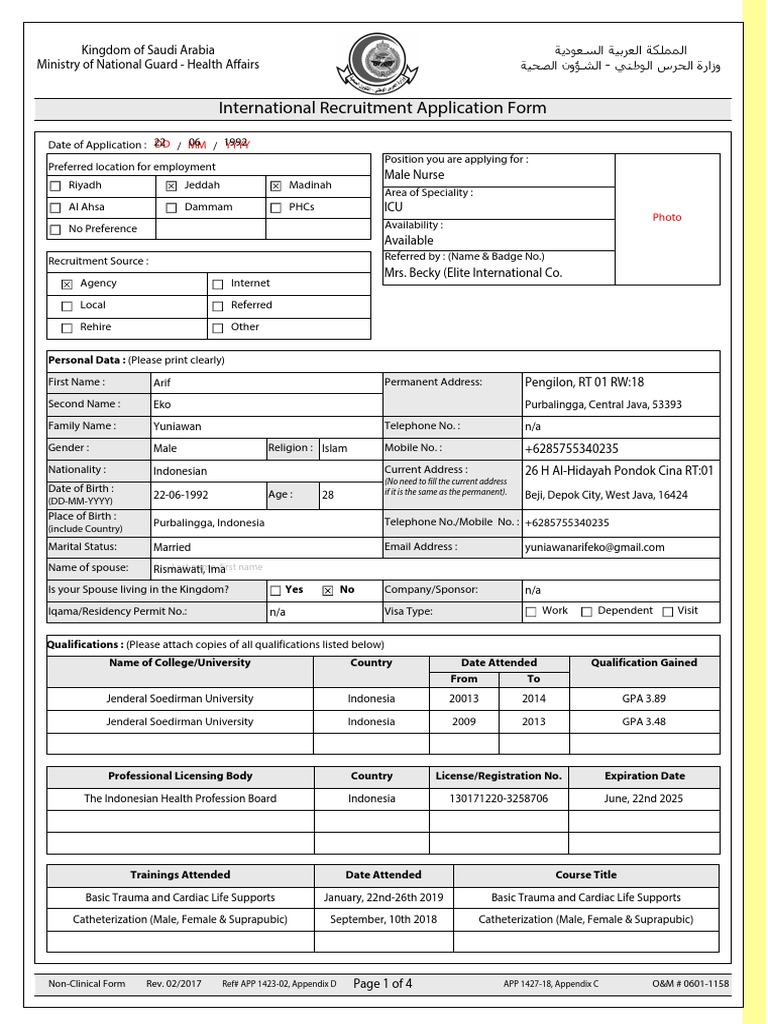 A Call to Serve: An Application for Male Nurse Positions in Saudi ...
