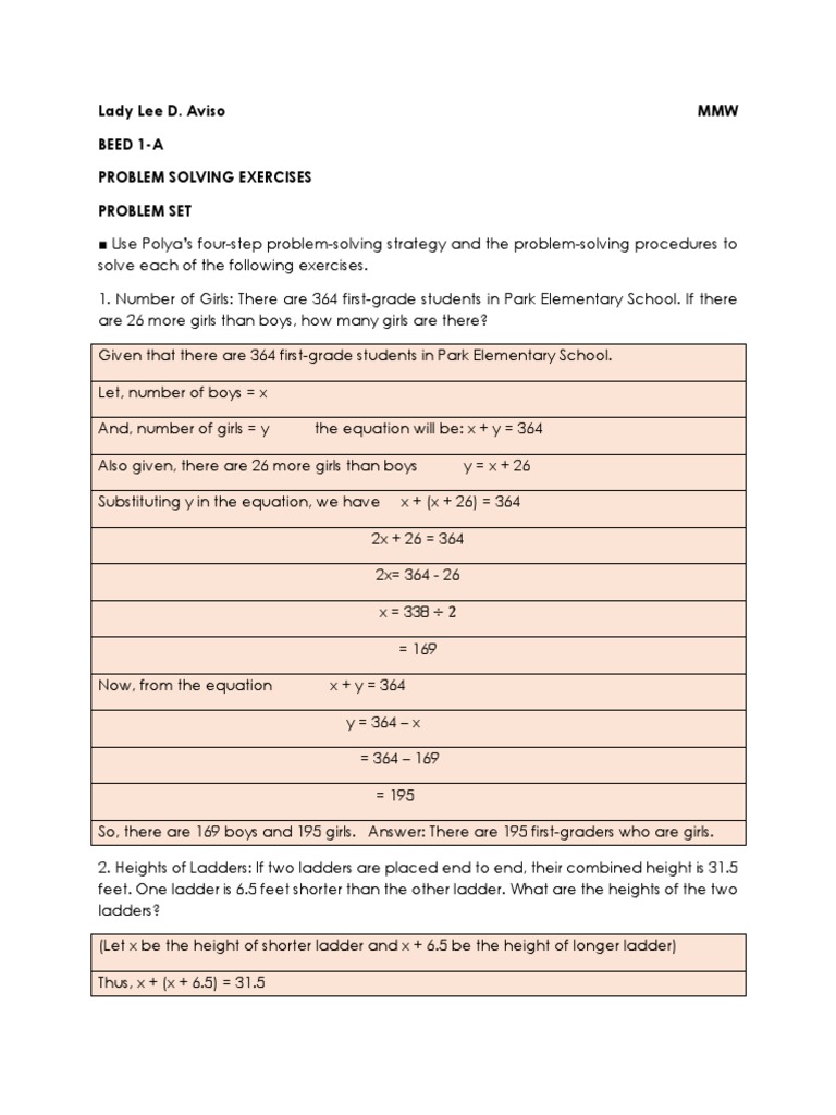 Problem Solving Exercises in MMW | Download Free PDF | Mathematical ...
