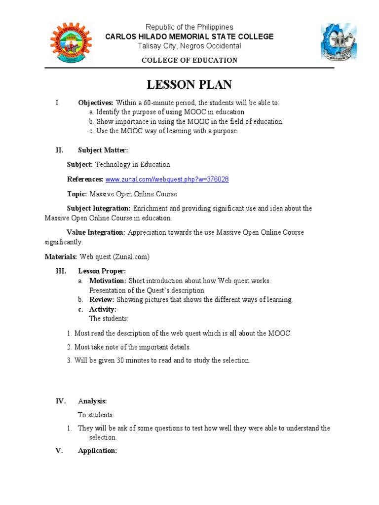 Web Based Lesson Plan | PDF