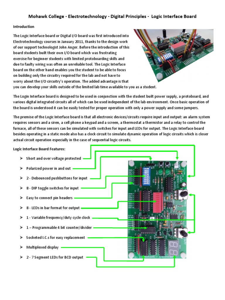 Logic Interface Board Overview and Testing | PDF | Electronic Circuits ...