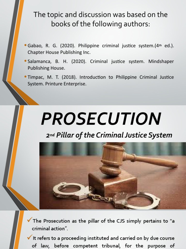 Criminal Justice System Prosecution Pillar | PDF | Prosecutor | Bail