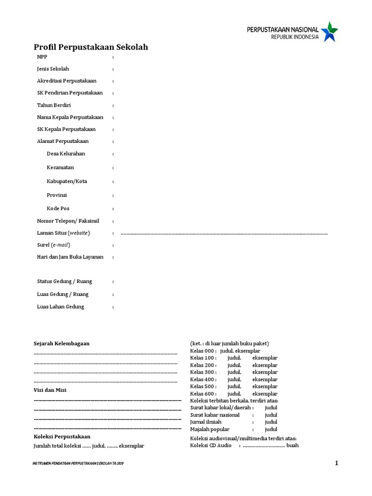 Instrumen Perpustakaan Sekolah | PDF