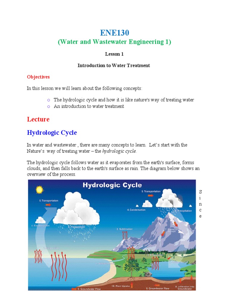Lesson 1 - Introduction To Water Treatment | PDF | Water | Rain