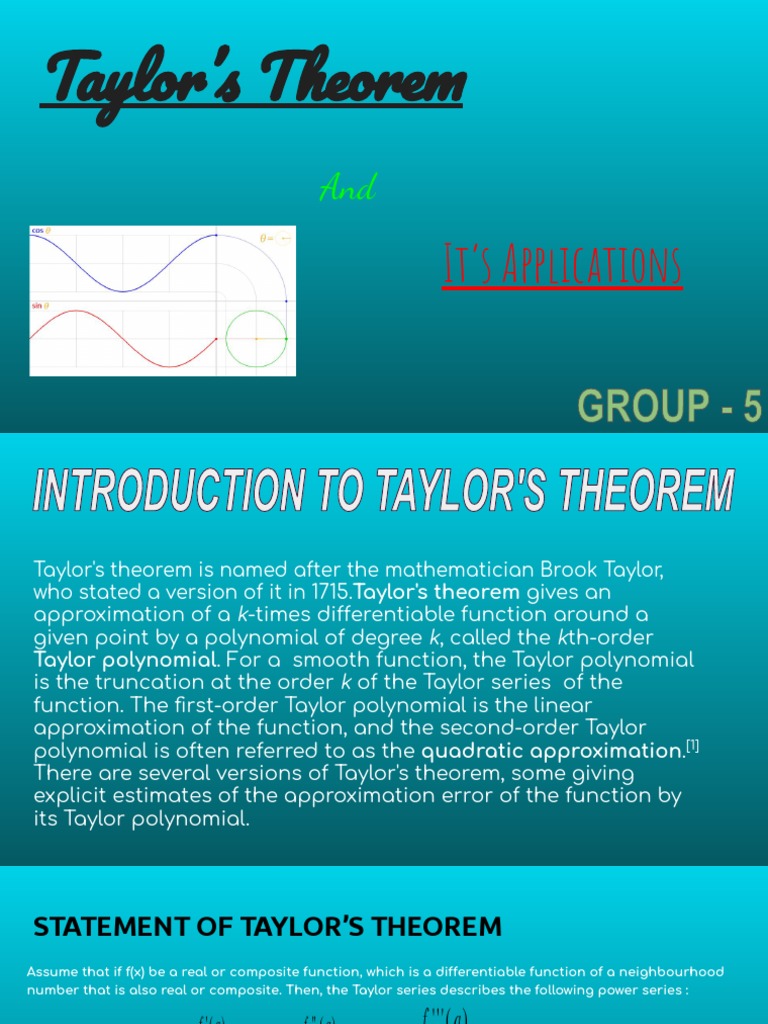 Taylor's Theorem and Its Applications | Download Free PDF | Mathematics ...