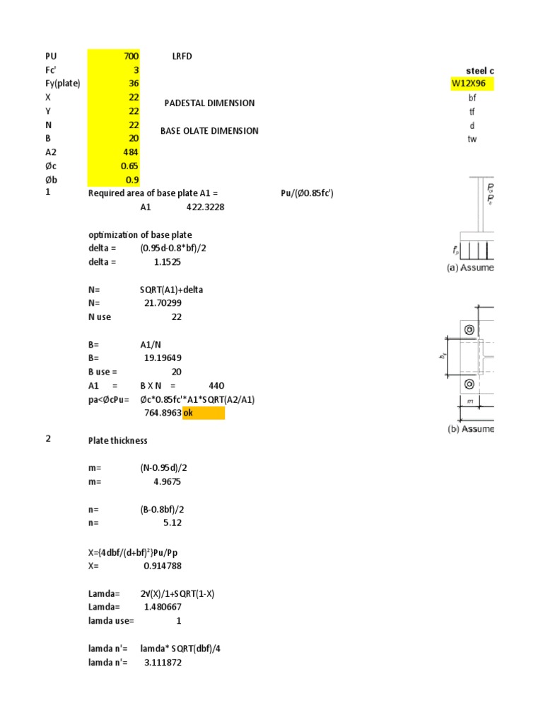Base Plate For Axial Loads | PDF | Civil Engineering | Structural ...