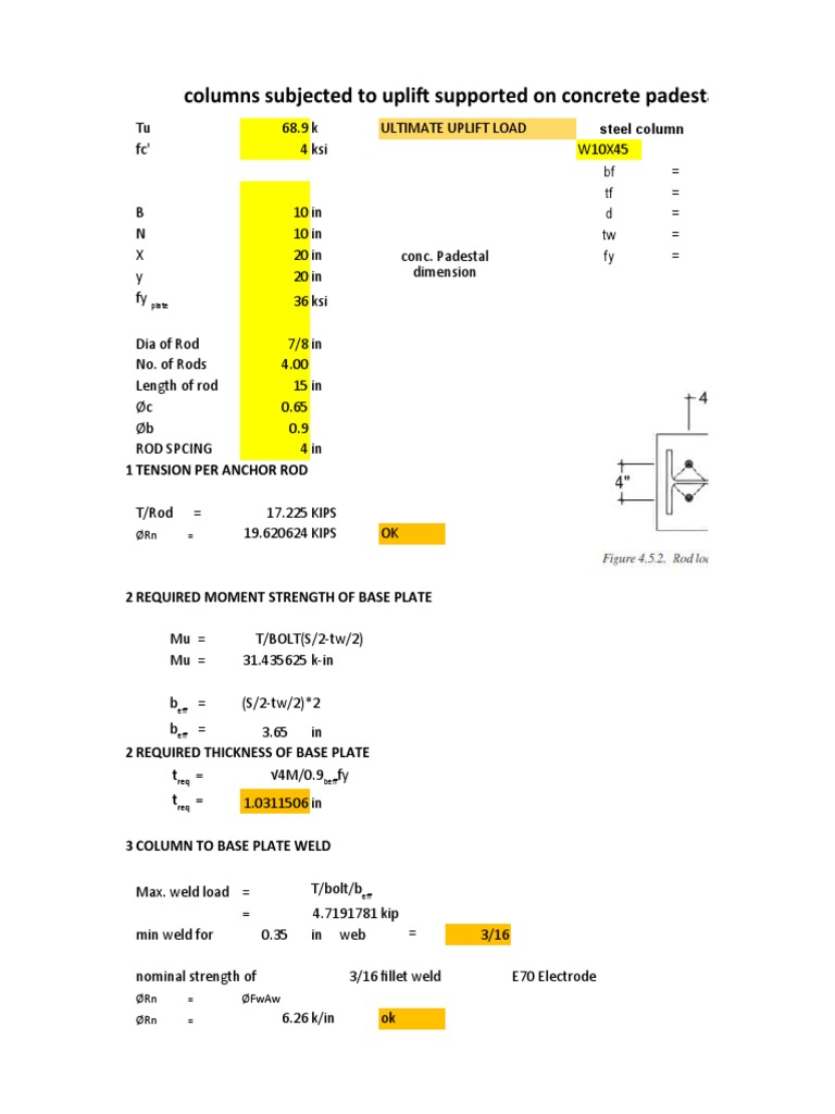 Base Plate For Tensile Loads | PDF | Steel | Applied And ...
