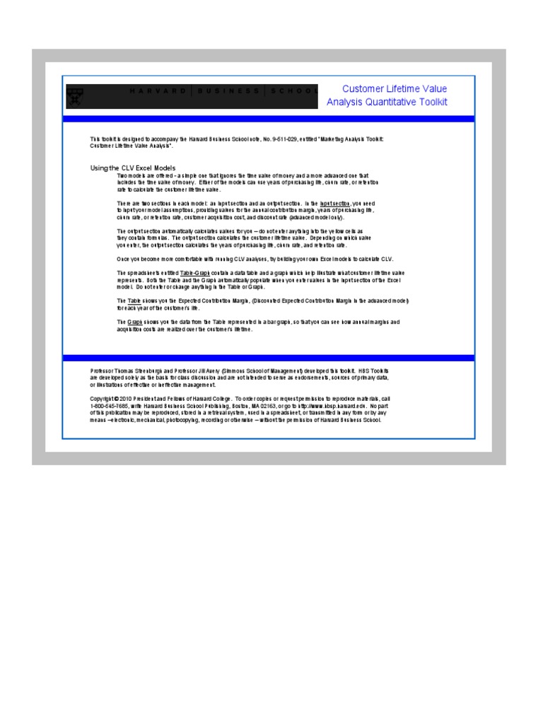 Customer Lifetime Value Analysis Final (S) | PDF | Spreadsheet ...