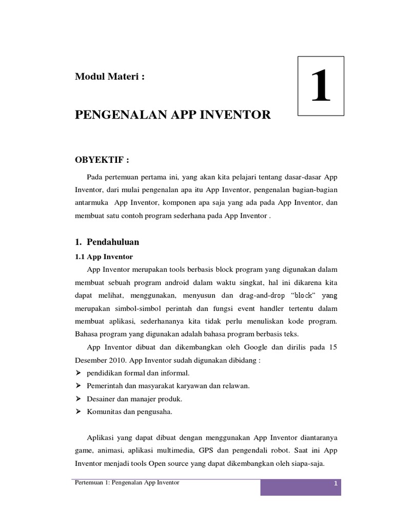 M1-Pengenalan App Inventor | PDF