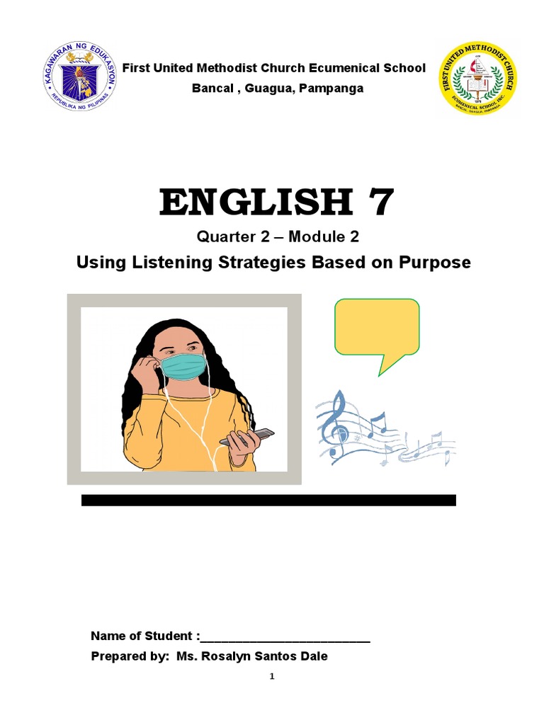 ENGLISH 7 Q2 - M2 - Listening Strategies - Version 3 | PDF | Learning ...