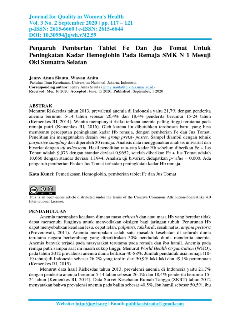 Peningkatan Hemoglobin Remaja dengan Fe | PDF | Kesehatan Holistik