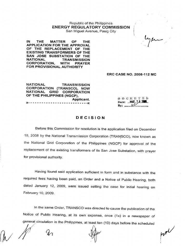 Decision+ERC+Case+No +2008-112+MC+TRANSCO | PDF