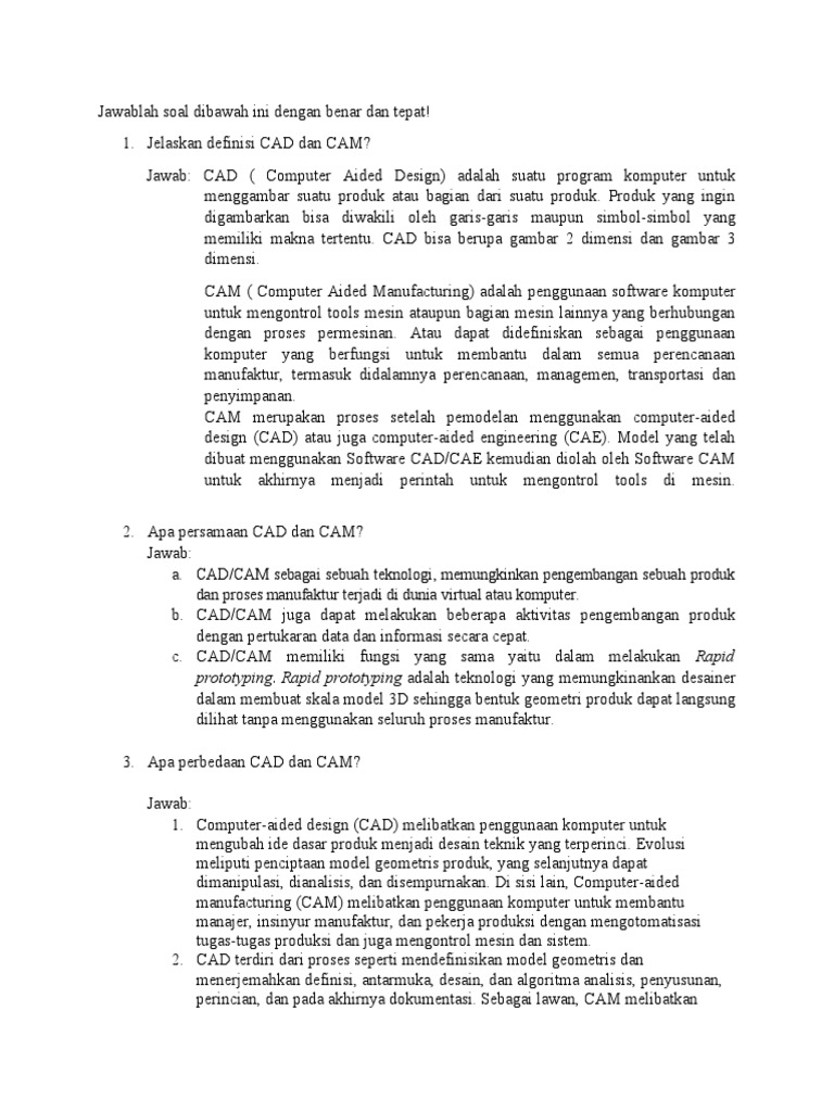 Teknologi Cad Dan Cam Terbaru | PDF