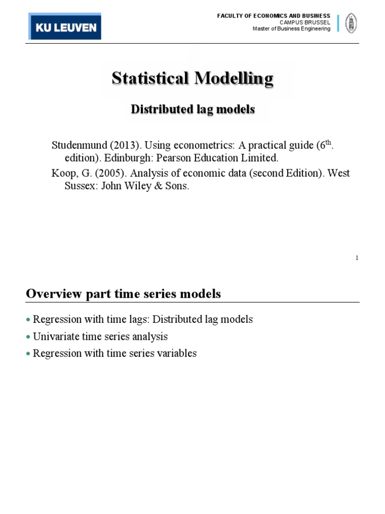Chapter16 Distributed Lag Models | PDF | Time Series | Regression Analysis