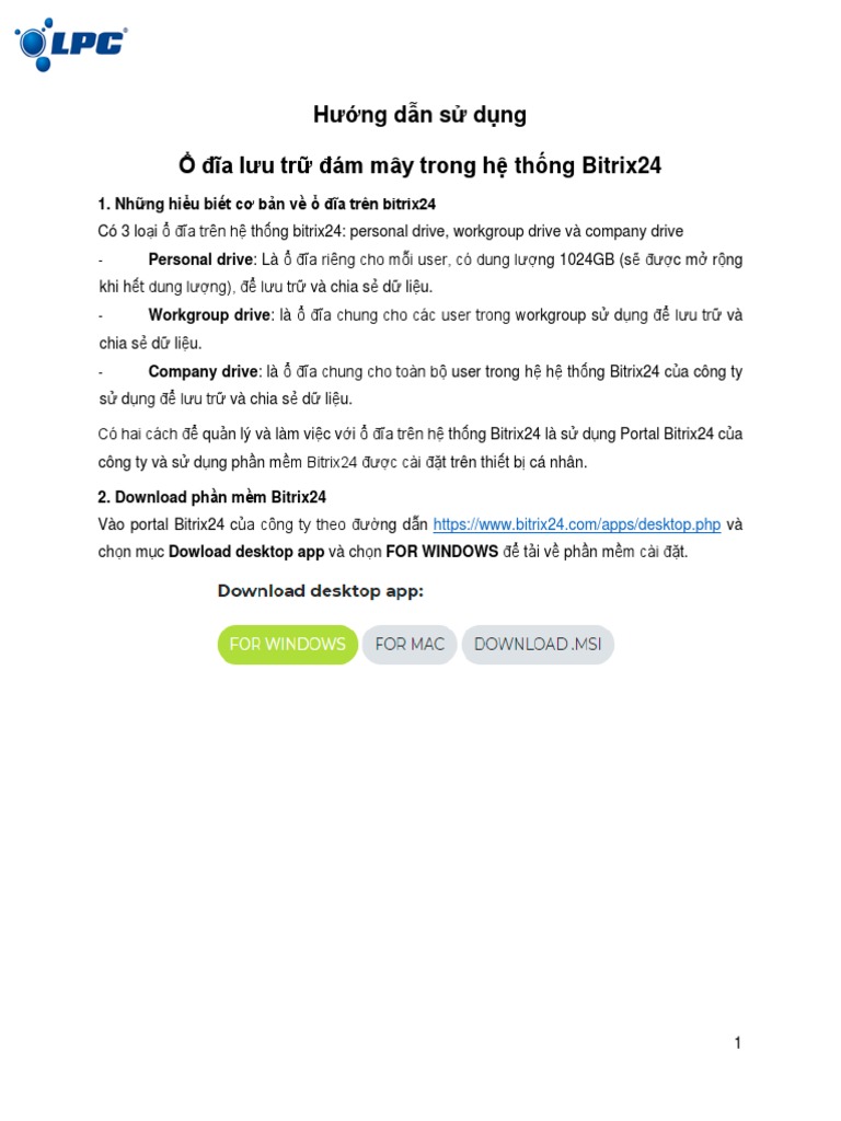 Huong Dan Su Dung Bitrix Drive - LPC | PDF