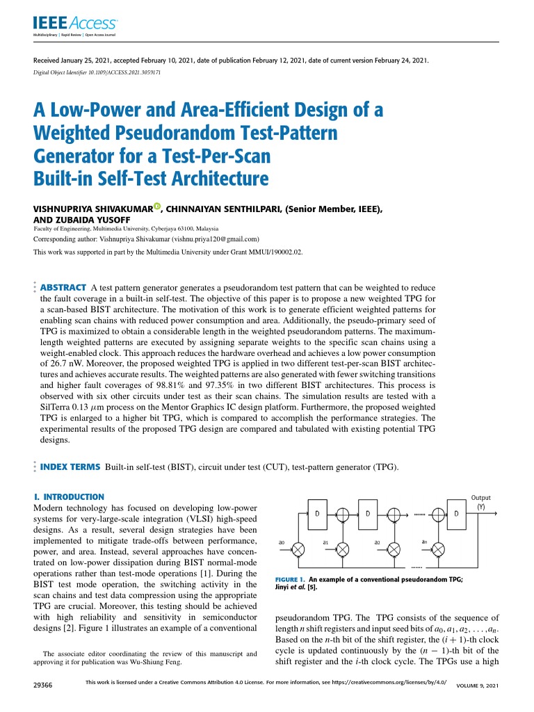 A Low-Power and Area-Efficient Design of A Weighted Pseudorandom Test ...