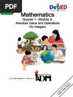 Math 7 Absolute Value | PDF | Learning | Teachers