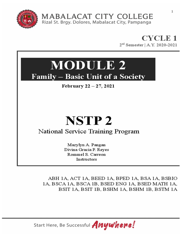NSTP 2: Family - Basic Unit of A Society | PDF | Family | Marriage