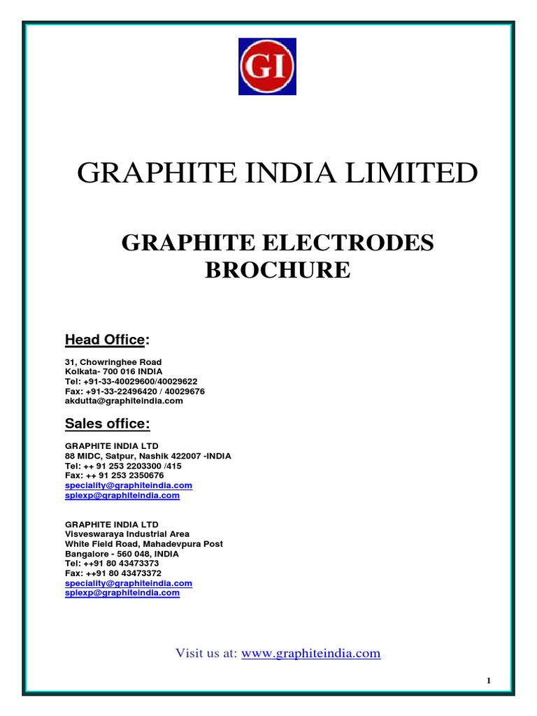 Product Brochure of Graphite Electrode 1 | PDF | Graphite | Engineering ...