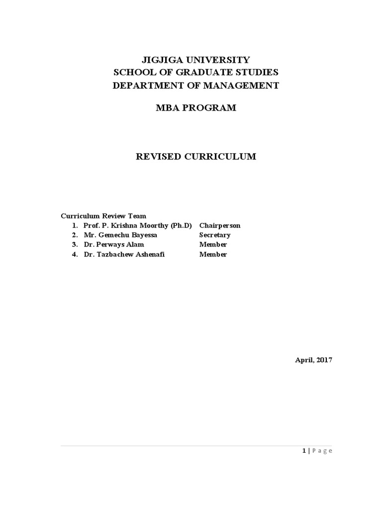 MBA Curriculum Review 2017 | PDF | Marketing | Decision Making