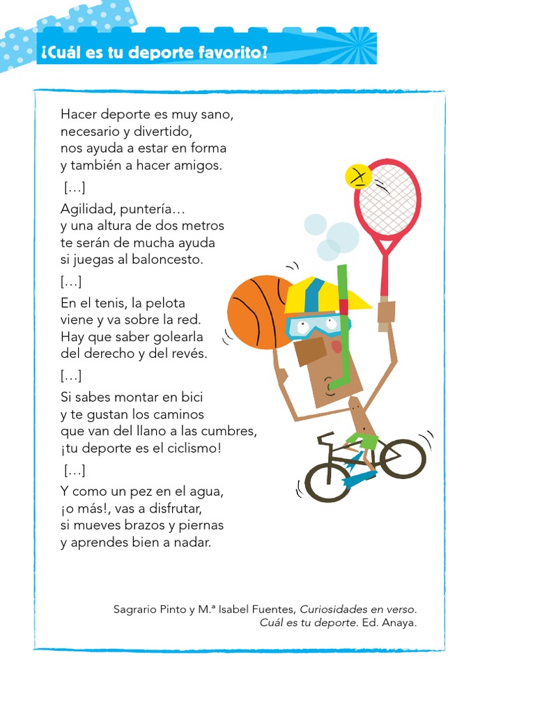 ¿Cuál Es Tu Deporte Favorito?: Sagrario Pinto y M. Isabel Fuentes ...