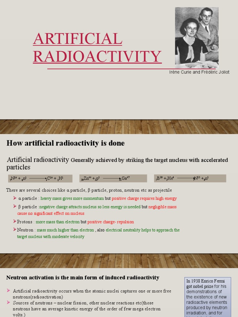 Artificial Radioactivity | PDF | Neutron | Nuclear Physics