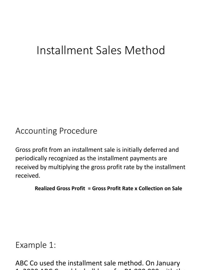 Installment Sales Method | PDF | Debits And Credits | Economies