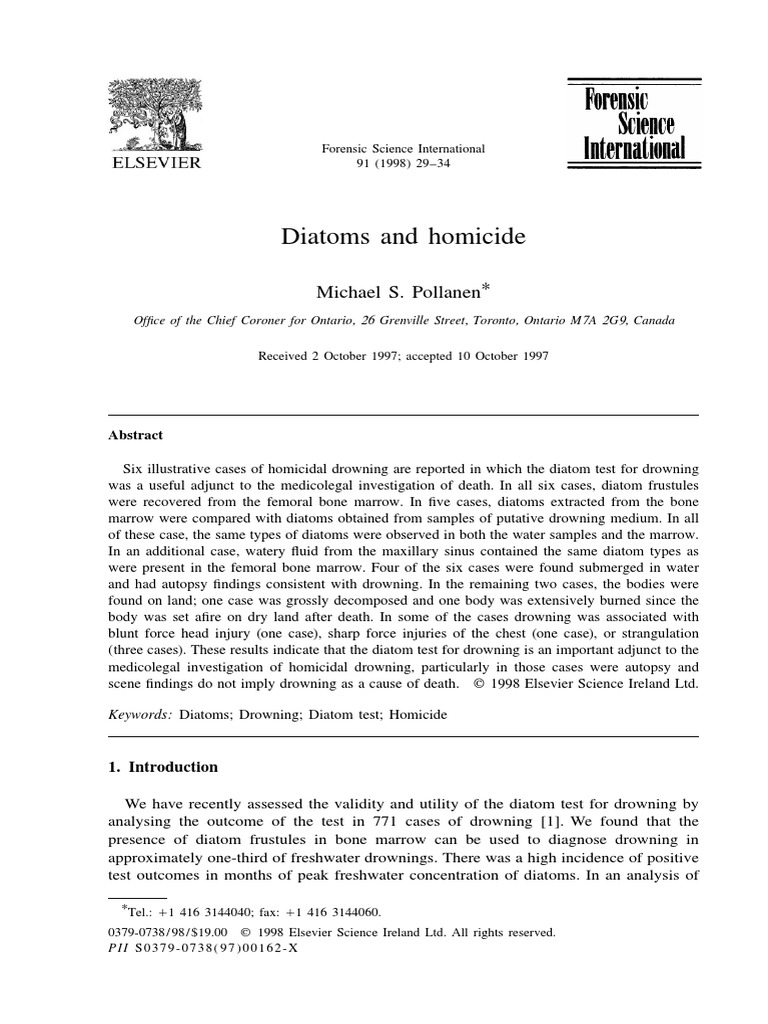 Diatom and Homicide Pollanen1998 | PDF | Polymerase Chain Reaction ...
