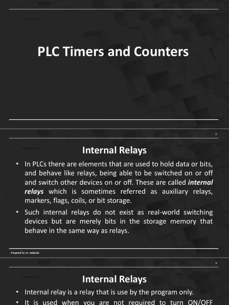 PLC Timers and Counters | PDF | Relay | Programmable Logic Controller