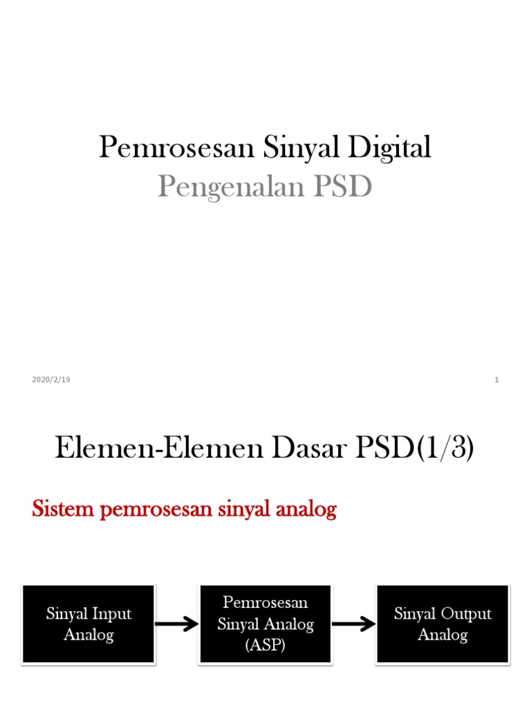 Pengantar Konsep Dasar Pemrosesan Sinyal Digital | PDF