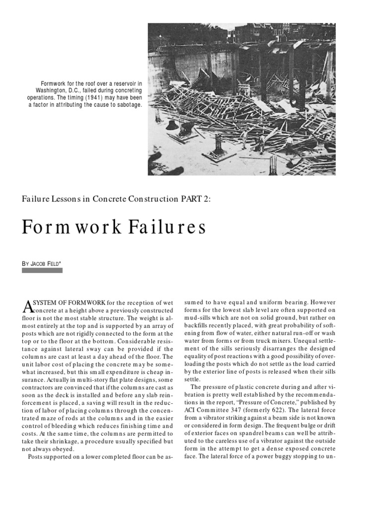 Formwork Failures: Failure Lessons in Concrete Construction PART 2 ...