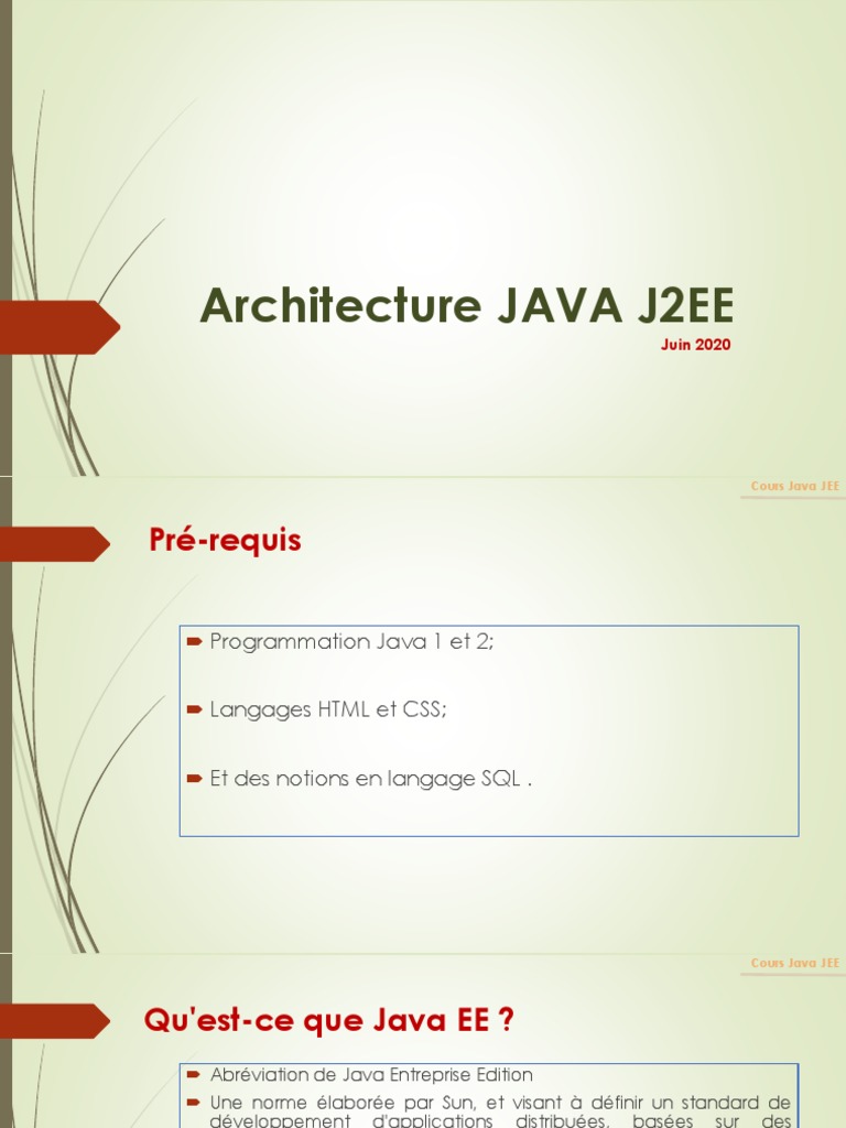Architecture JAVA J2EE A Partager | PDF | Java (Langage de ...
