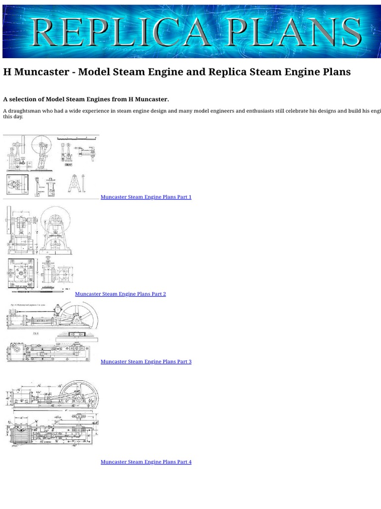Steam Engine Muncaster Plans. (Replica Plans) | PDF