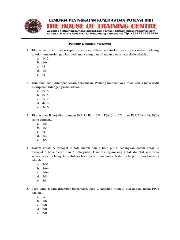 Peluang Kejadian Majemuk | PDF | Metode & Bahan Ajar | Seni