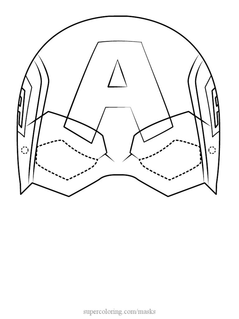 Captain America Mask Outline Paper Craft | PDF
