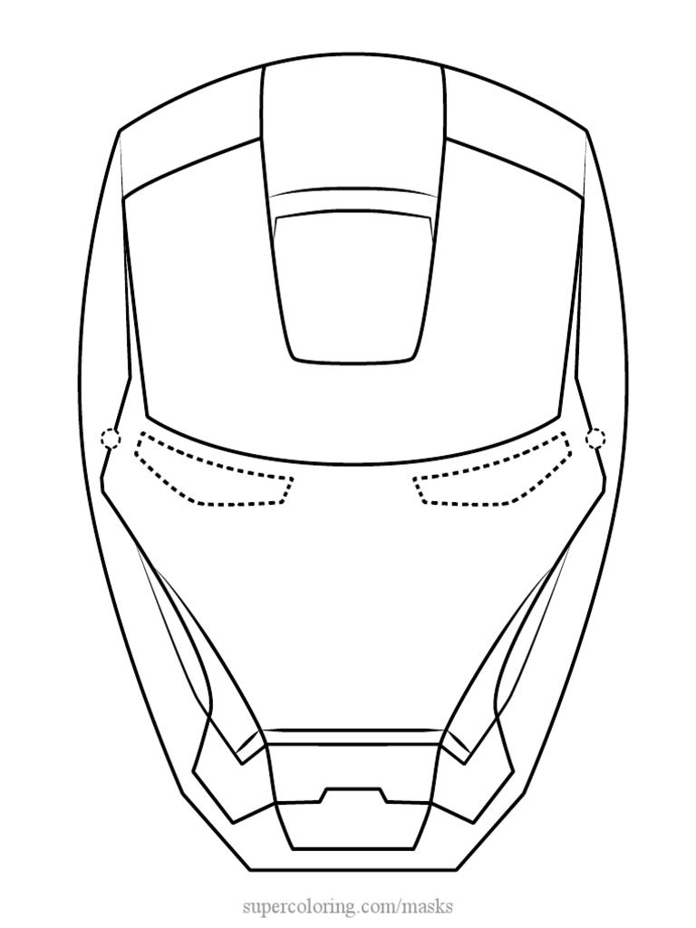 Iron Man Mask Outline Paper Craft | PDF